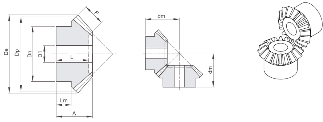 Koniska kugghjul utväxling 1:1 . typ B | Ramström Transmission Transmission
